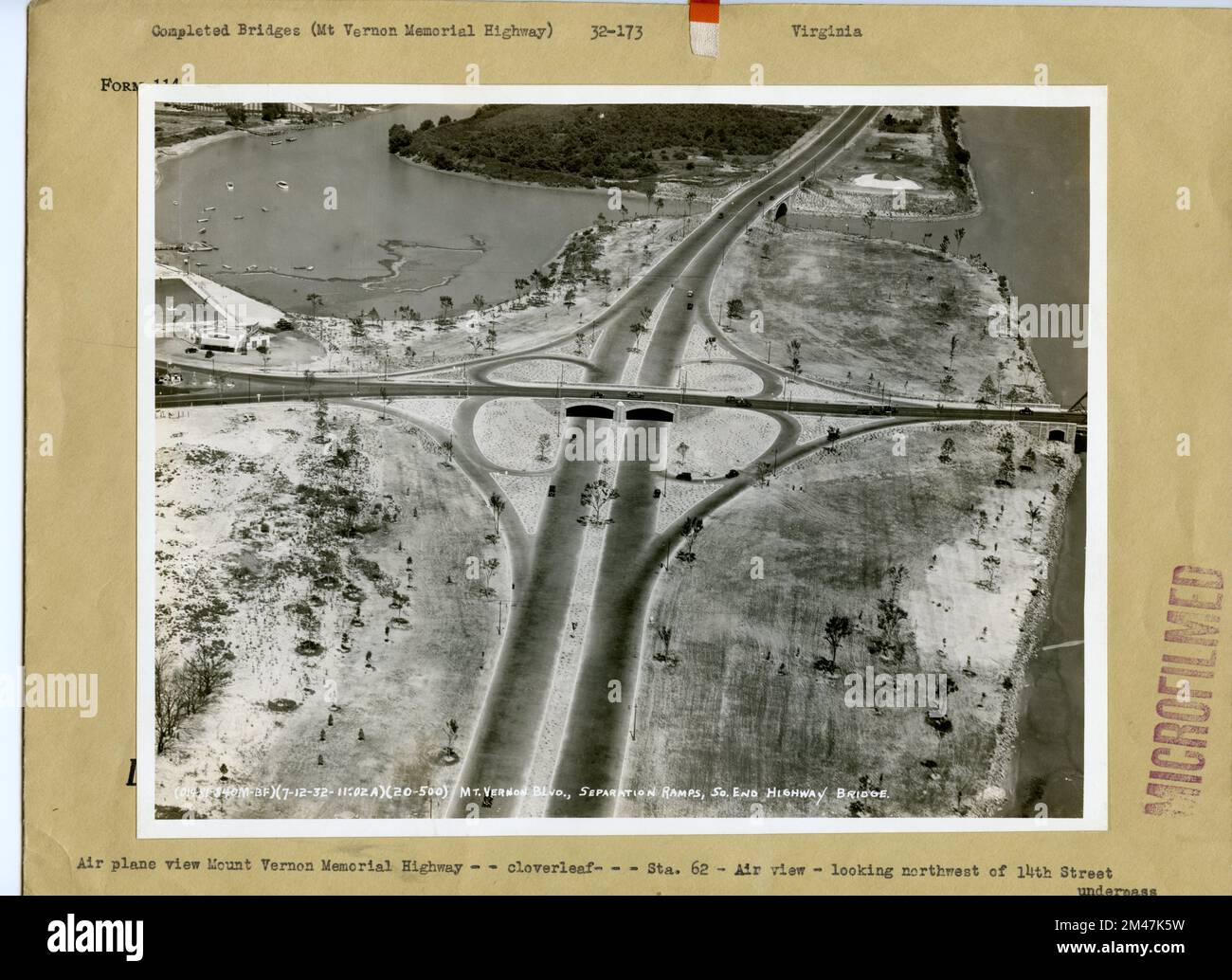 Mount Vernon Memorial Highway. Original caption: Air plane view Mount ...