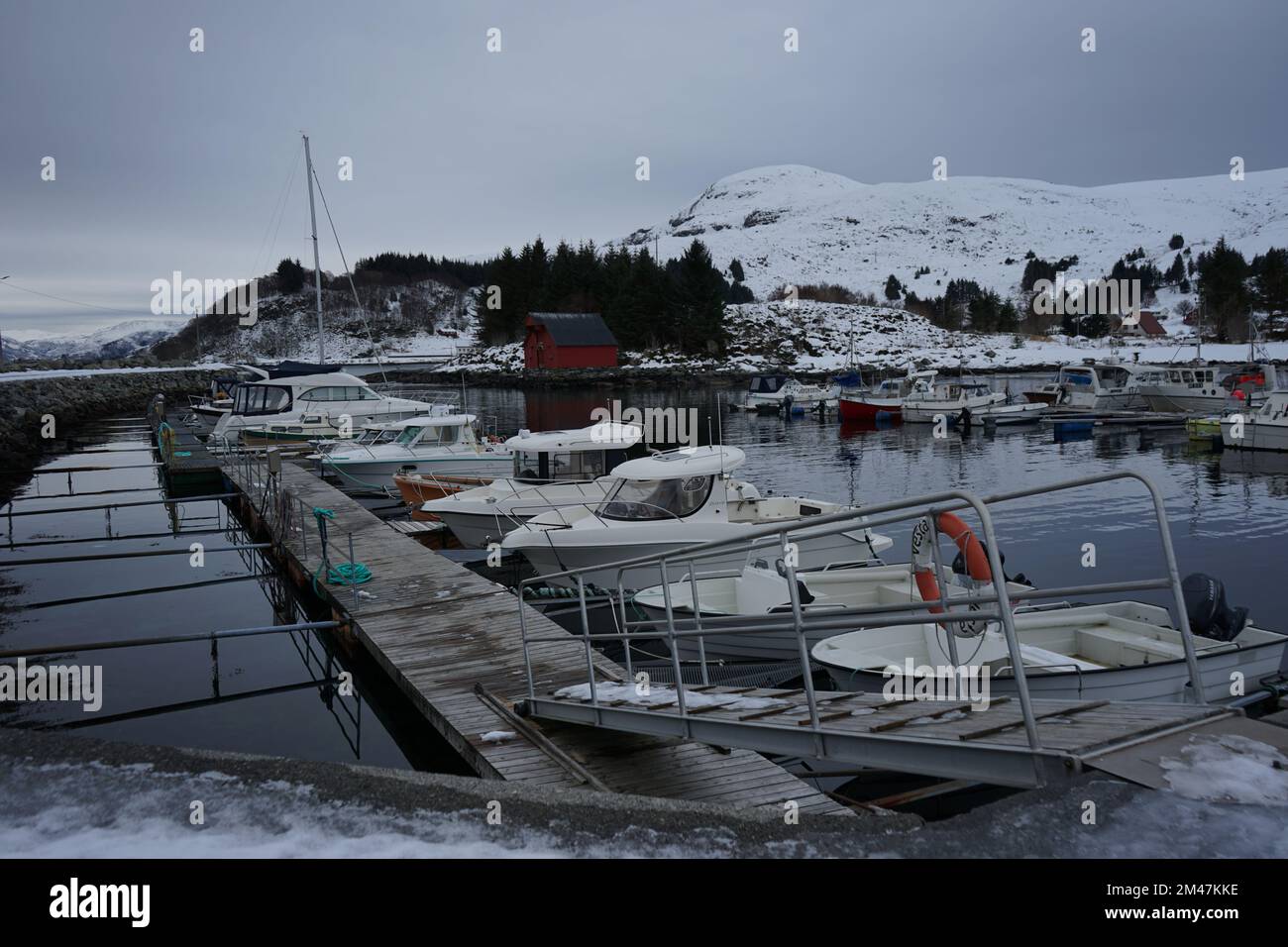 Harbor in leikanger norway in winter hi-res stock photography and ...