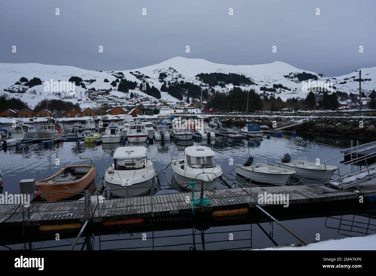 Harbor in leikanger norway in winter hi-res stock photography and ...