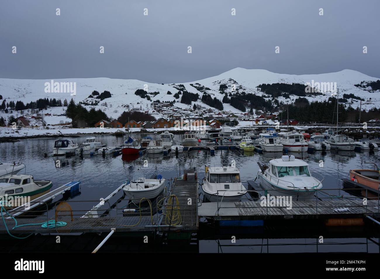 Harbor in leikanger norway in winter hi-res stock photography and ...
