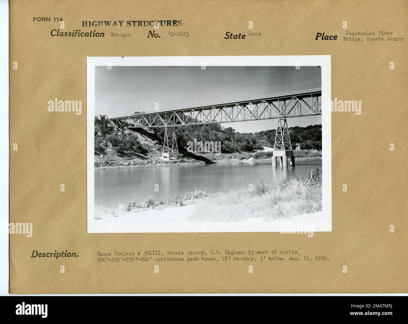 Pedernales River Bridge. Original caption: Texas Project S-361(1 ...