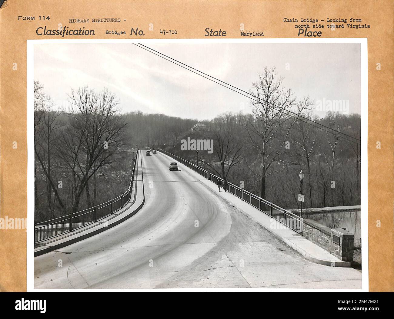 Chain Bridge. Original caption: Chain Bridge - Looking from north side ...