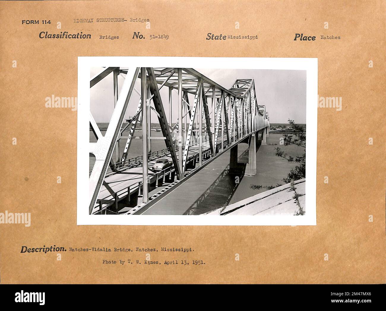 Natchez-Vidalia Bridge, Natchez, Mississippi. Original caption: Photo ...
