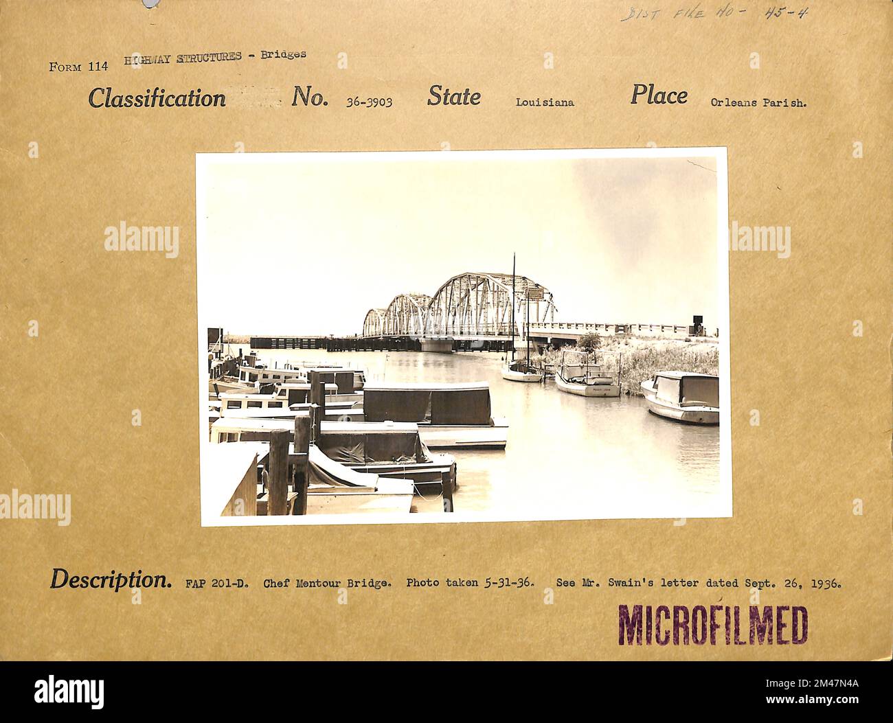 Chef Menteur Bridge. Original caption: FAP 201-D. Chef Mentour Bridge ...