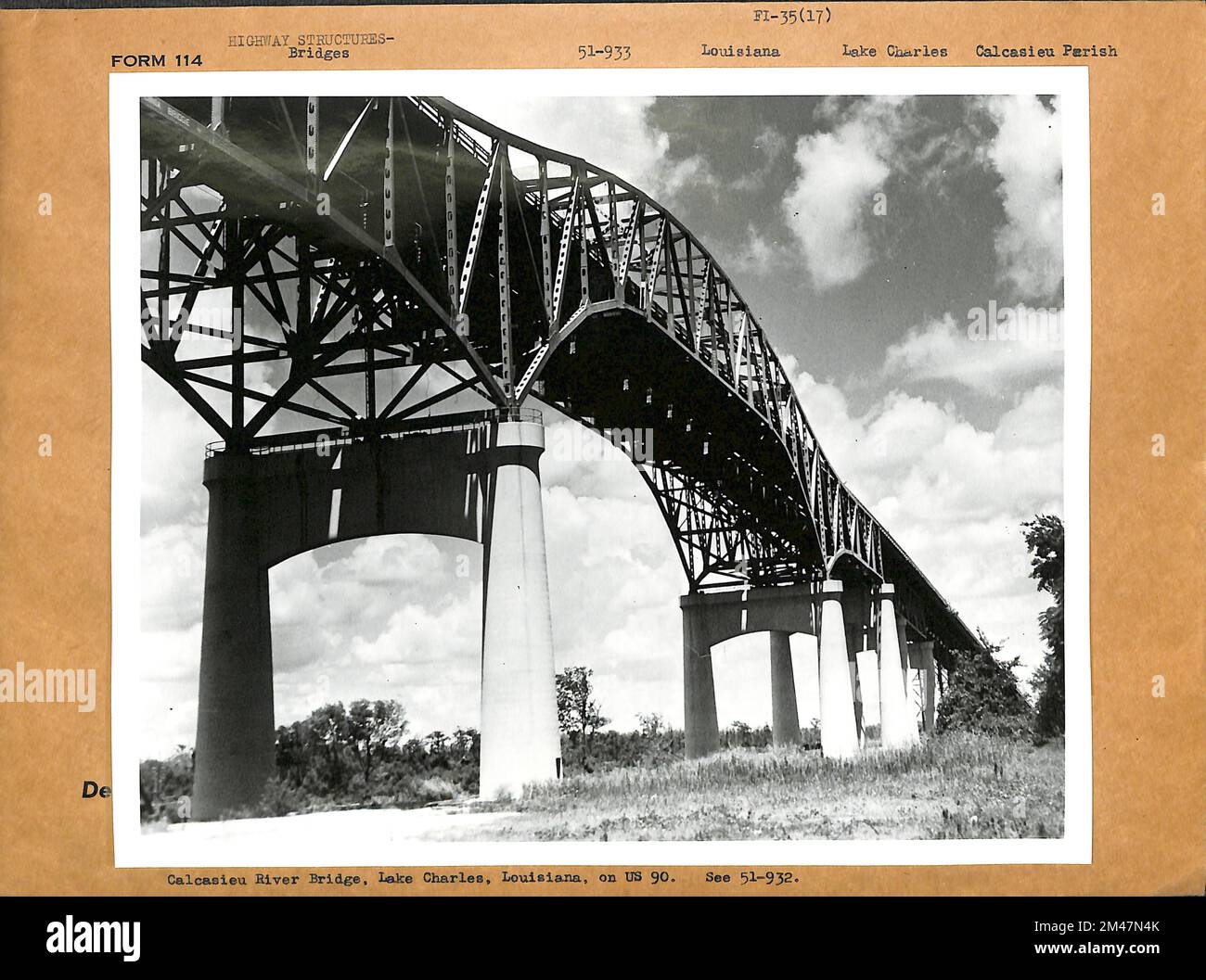 Calcasieu River Bridge, Lake Charles, Louisiana, on US 90. Original ...