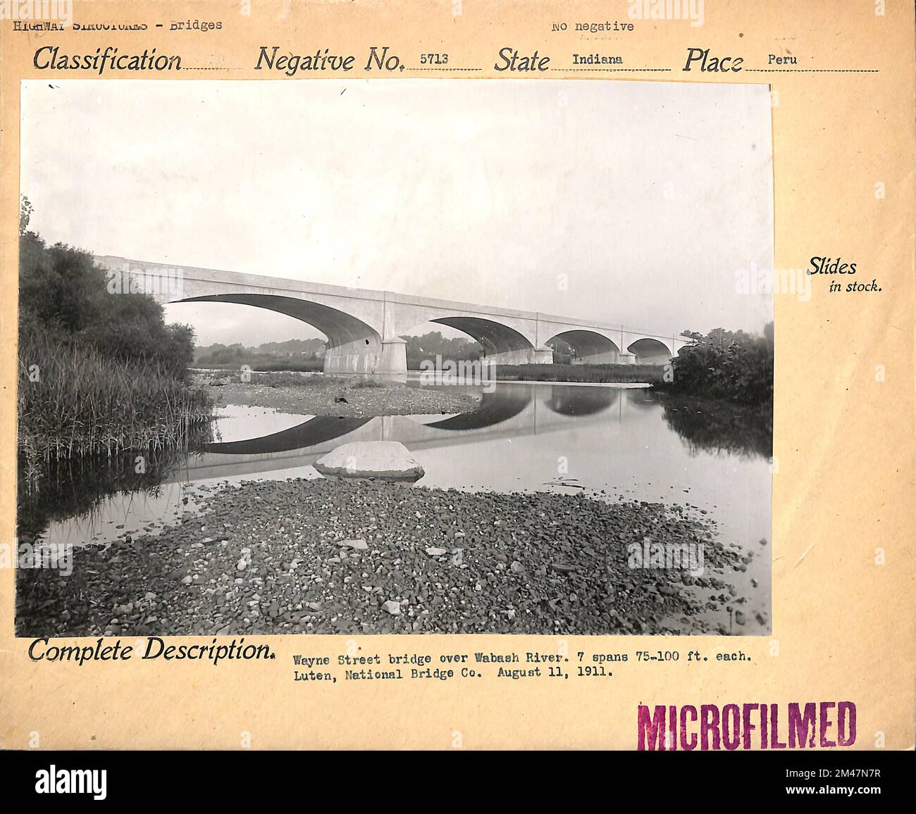 Wayne Street Bridge over Wabash River. Original caption: Wayne Street ...