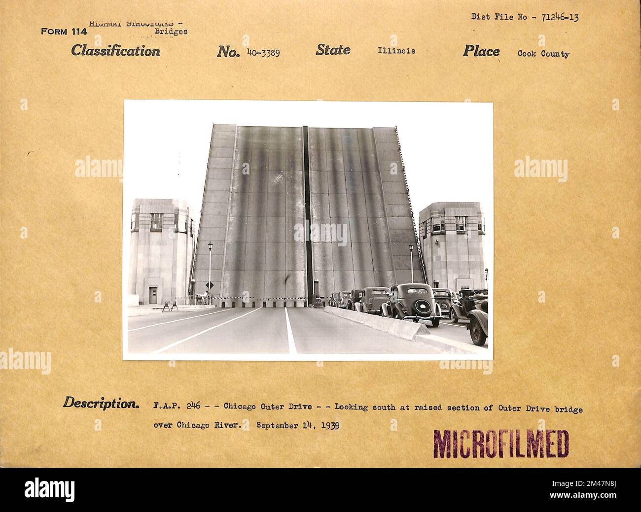 Chicago Outer Drive - Looking south at raised section of Outer Drive ...