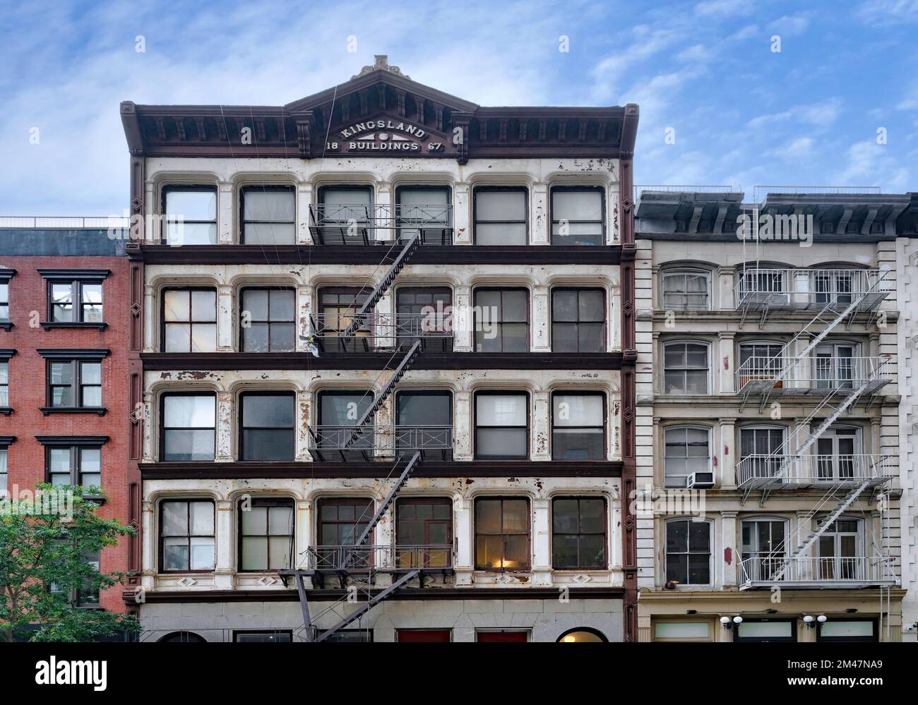 Old cast iron building in Tribeca area of New York, with the ...
