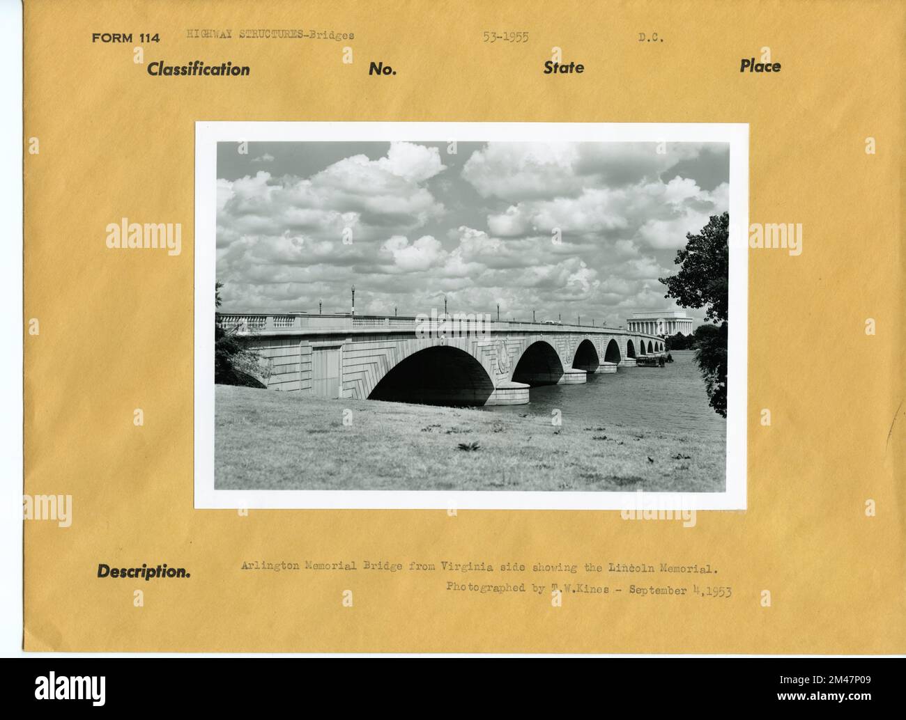Arlington Memorial Bridge. Original caption: Arlington Memorial Bridge ...