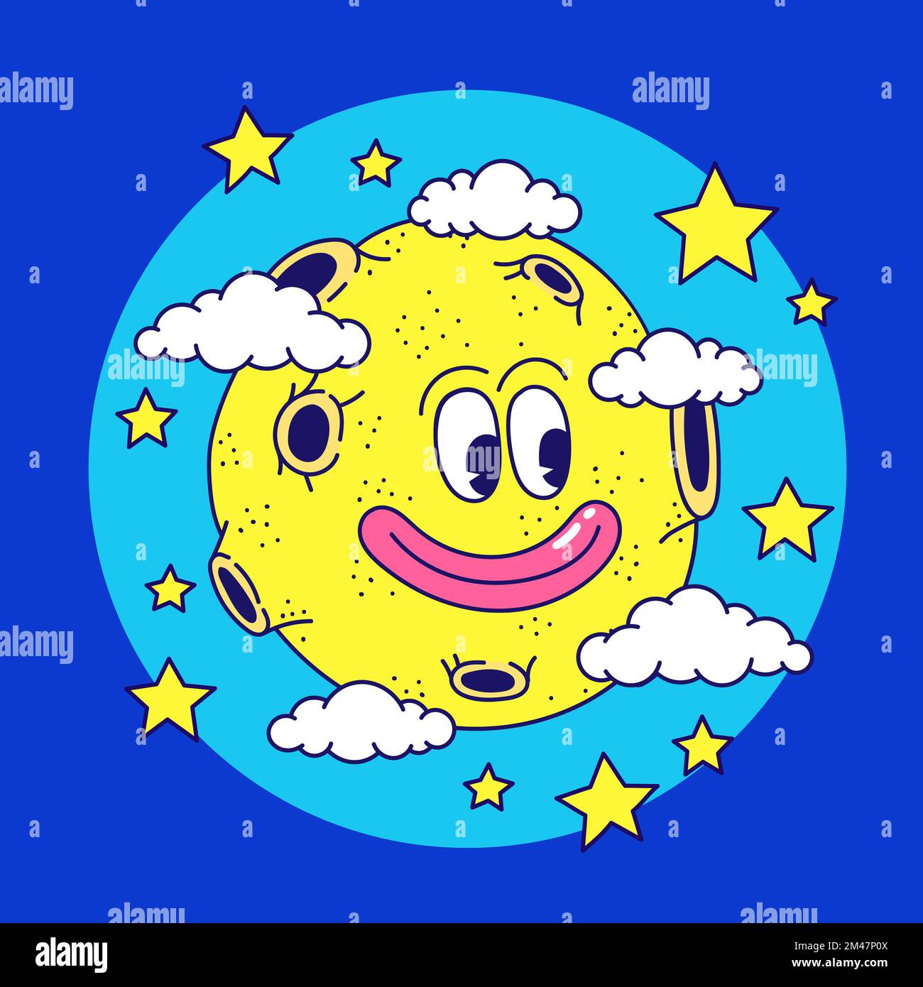 Moon character smiling - y2k style Stock Vector Image & Art - Alamy