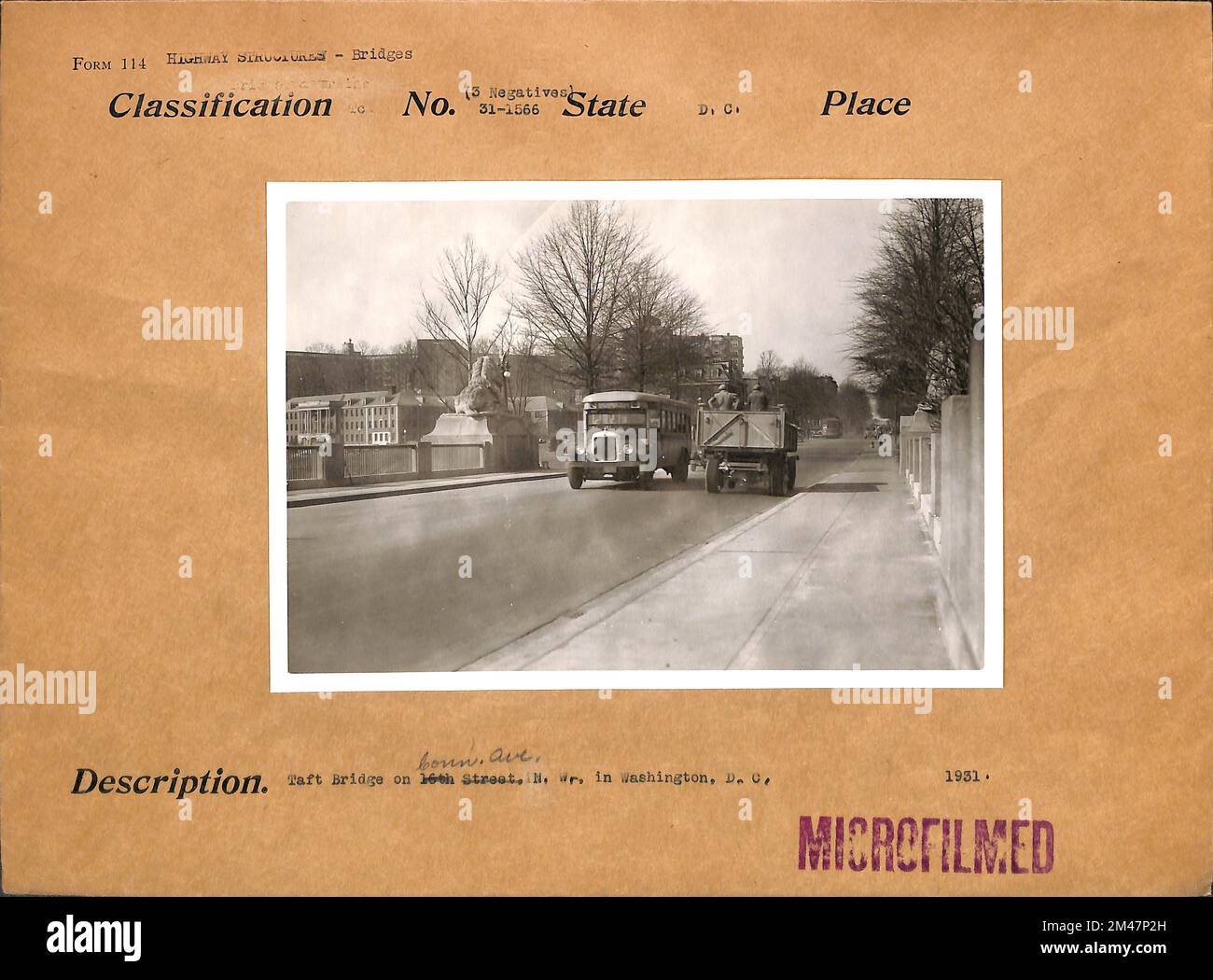 Taft Bridge on Connecticut Avenue, NW. Original caption: Taft Bridge on ...