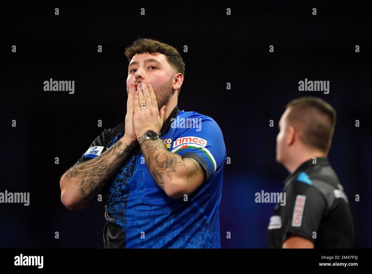 Wales' Lewy Williams in action against Netherlands' Niels Zonneveld ...