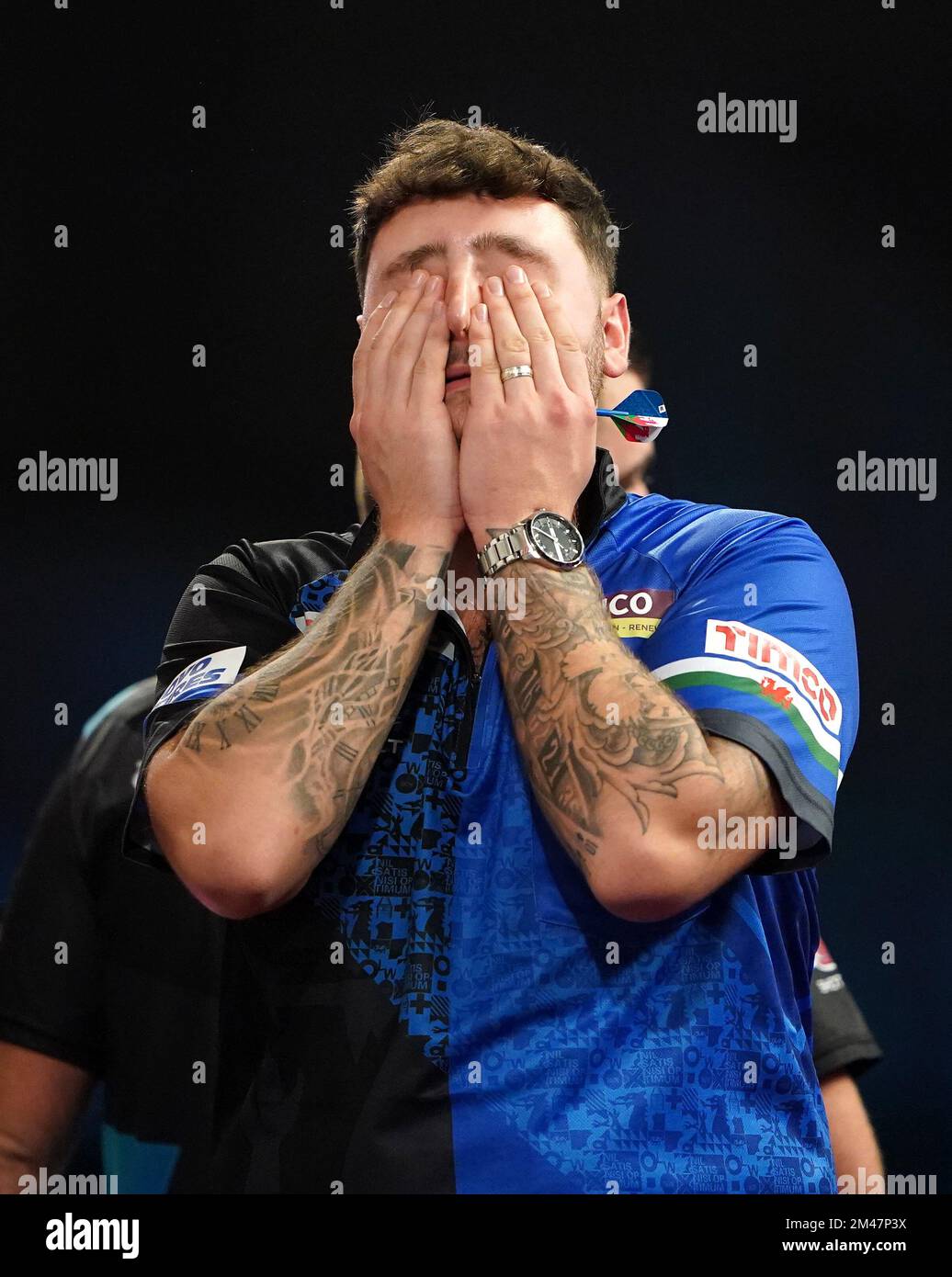 Wales' Lewy Williams reacts after beating Netherlands' Niels Zonneveld ...