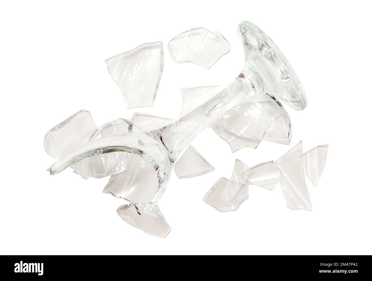Broken empty wine glass. Broken glass. pieces of glass Stock Photo - Alamy