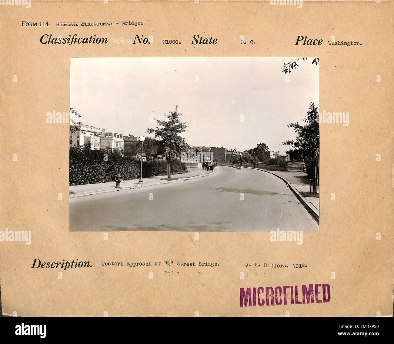 Western approach of the "Q" street Bridge. Original caption: Western ...