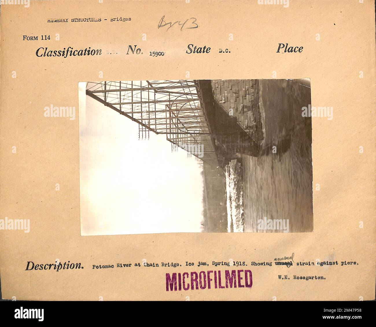 Potomac River at Chain Bridge, Ice Jam. Original caption: Potomac River ...