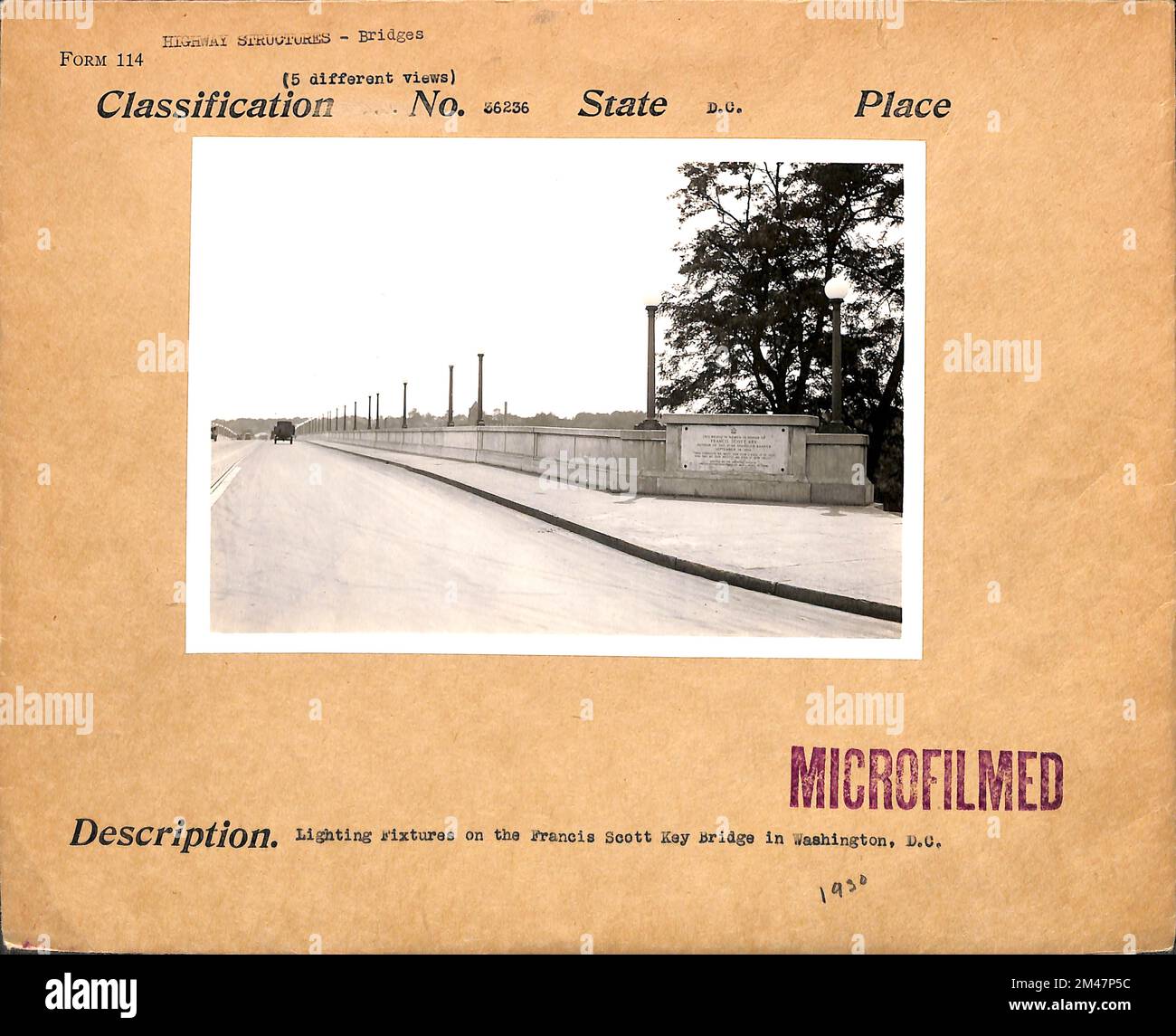 Lighting fixtures on the Francis Scott Key Bridge in Washington, DC ...