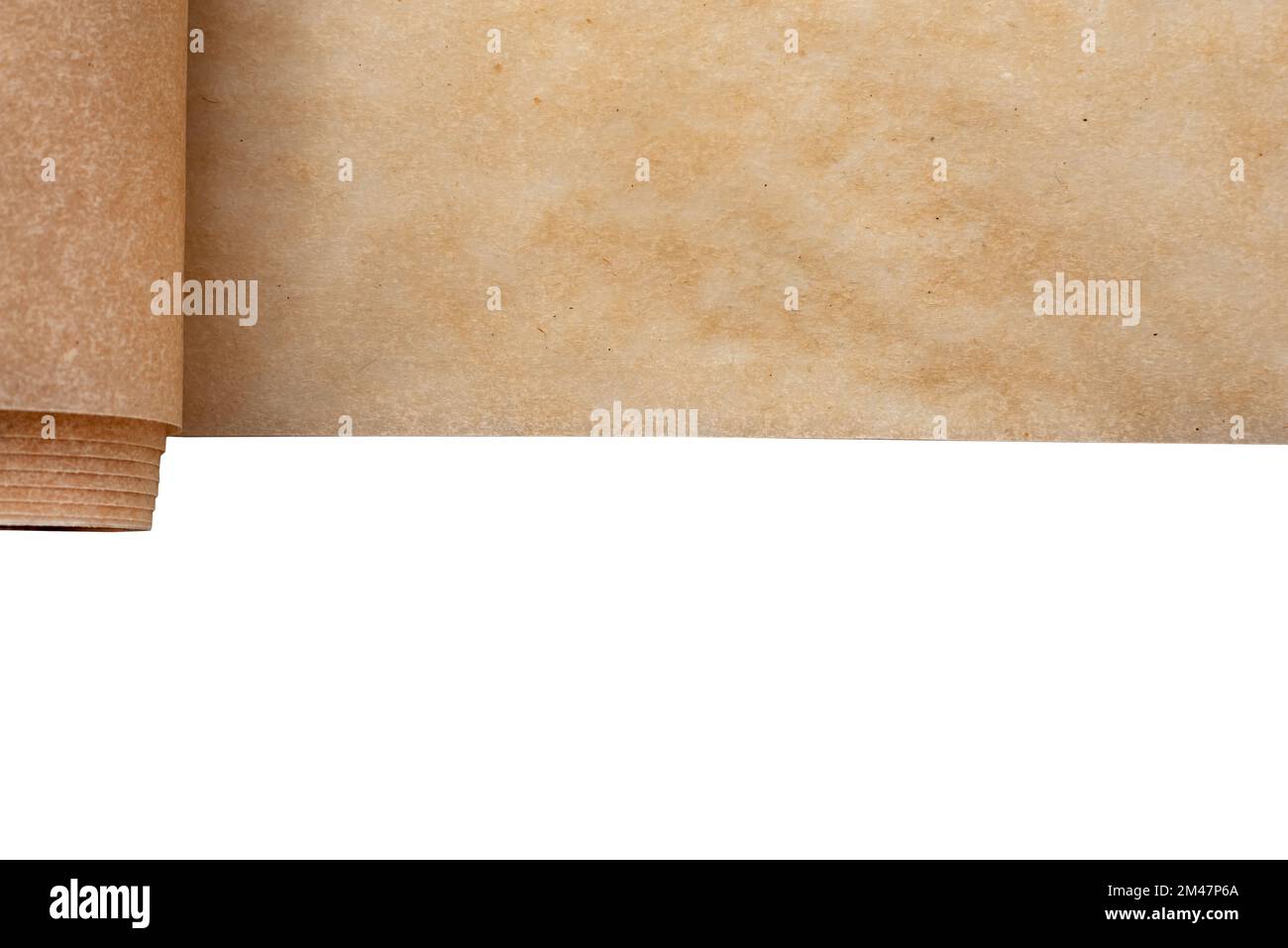 Paper on a roll with empty space for inscriptions. Parchment paper for ...