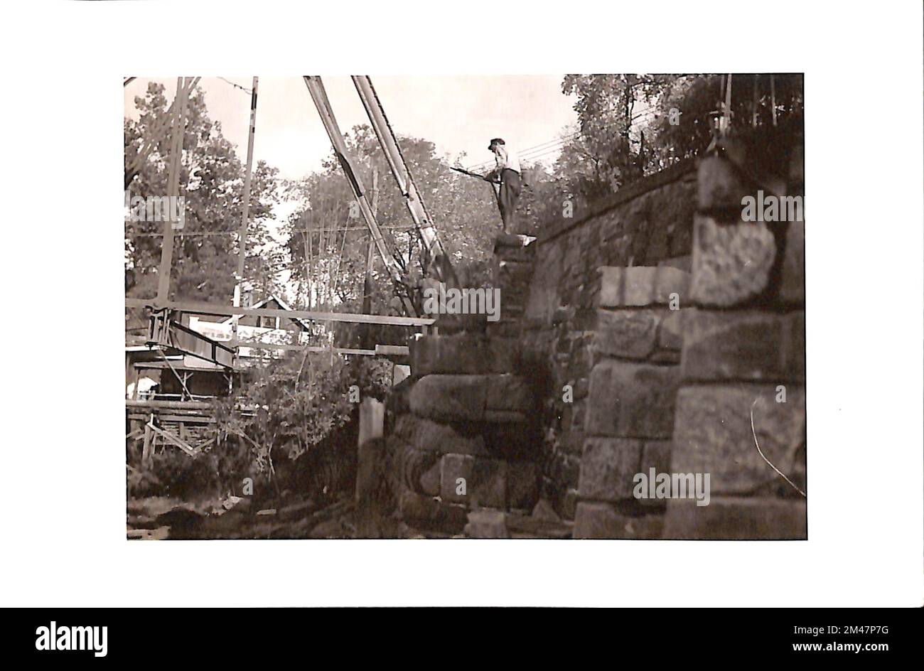 Old Chain bridge -- views of bridge being dismantled. State: DC Stock ...