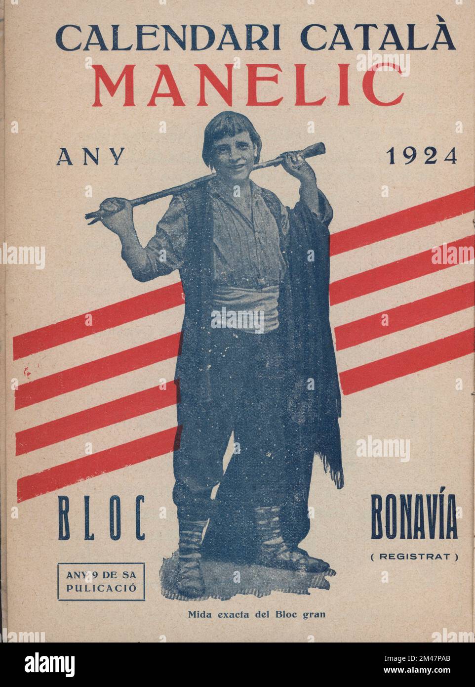 Catalunya. Portada del Calendari Català Manelic. Año 1924. Publicado ...
