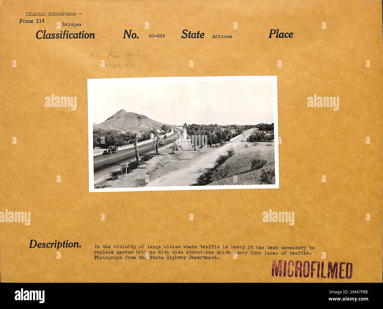 Mill Avenue Bridge, Temple, Arizona. Original caption: In the vicinity ...