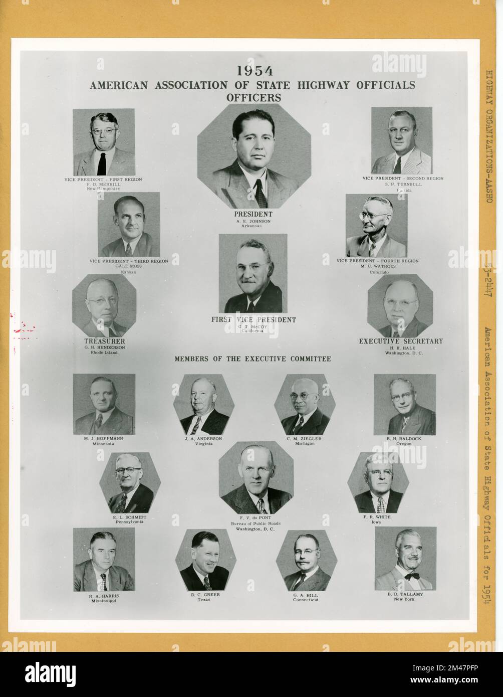 American Association of State Highway Officials (AASHO), 1954 Executive ...