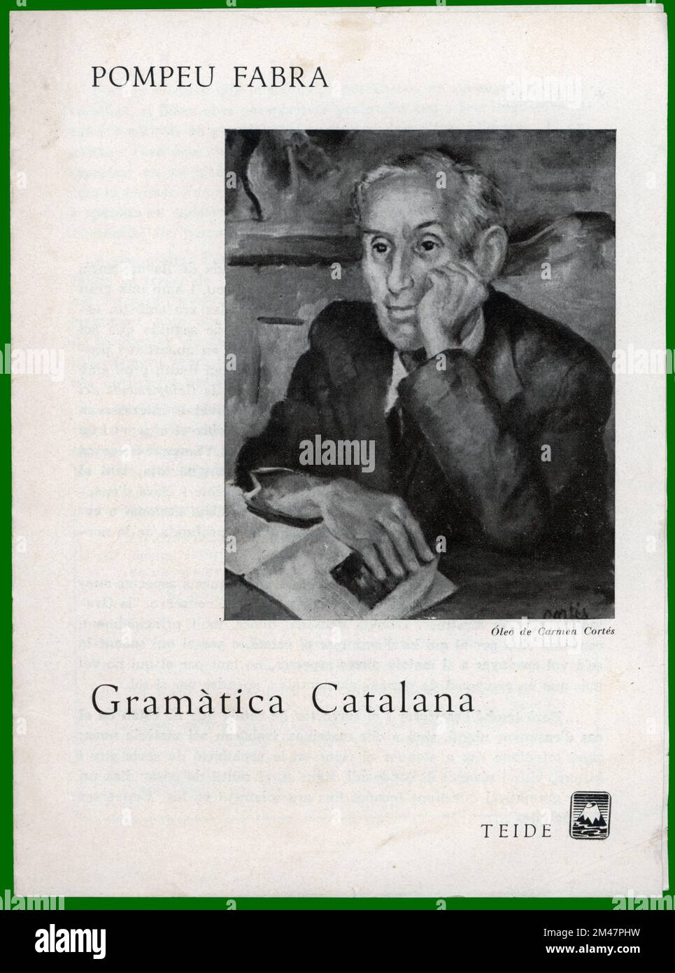 Catalunya. Portada del folleto de la gramática catalana de Pompeu Fabra ...