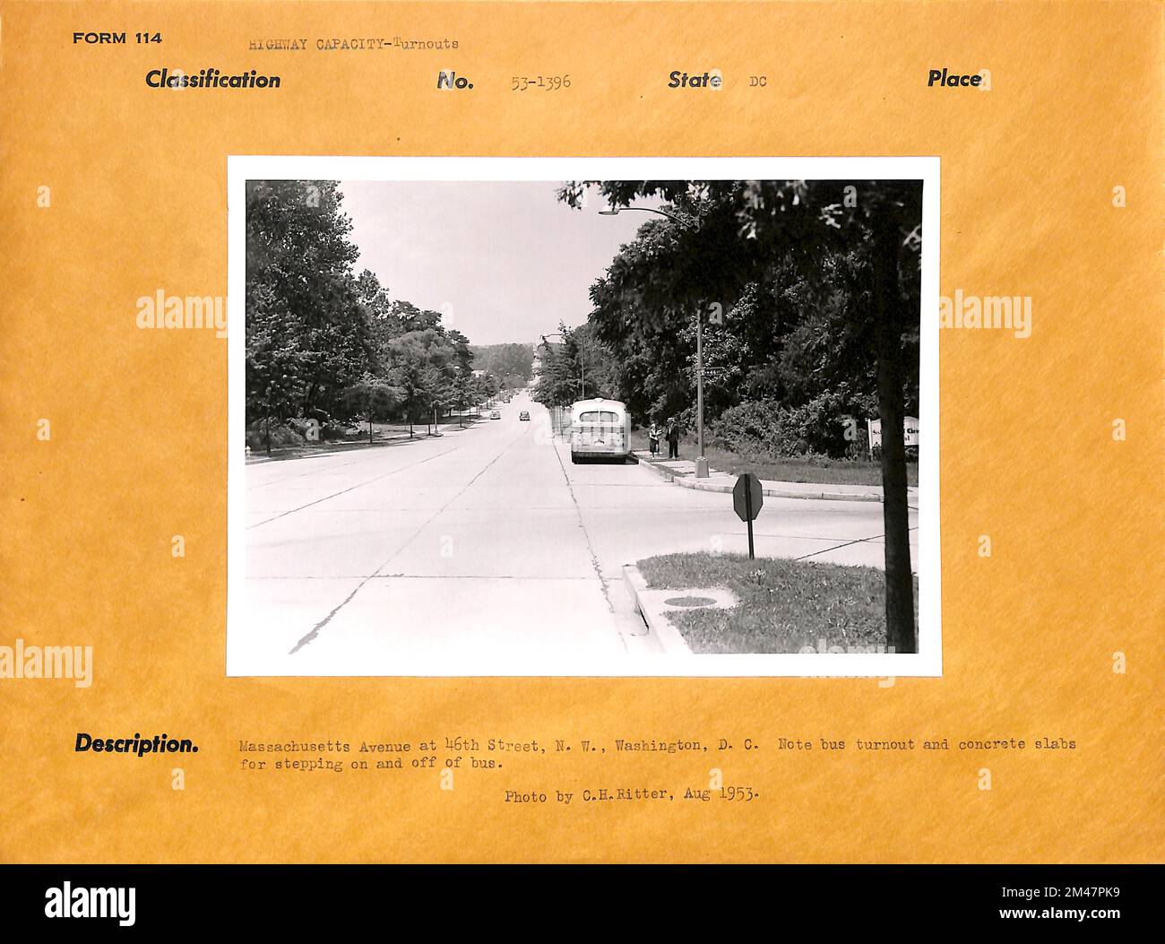 Bus turnout and concrete slabs for stepping on and off of bus. Original ...