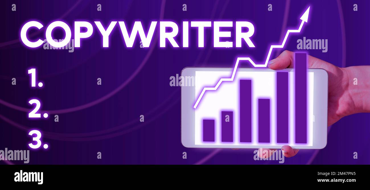 Handwriting text Copywriter. Concept meaning writing the text of ...