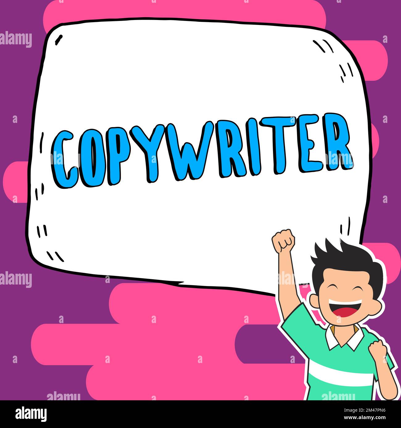 Sign displaying Copywriter. Business overview writing the text of ...
