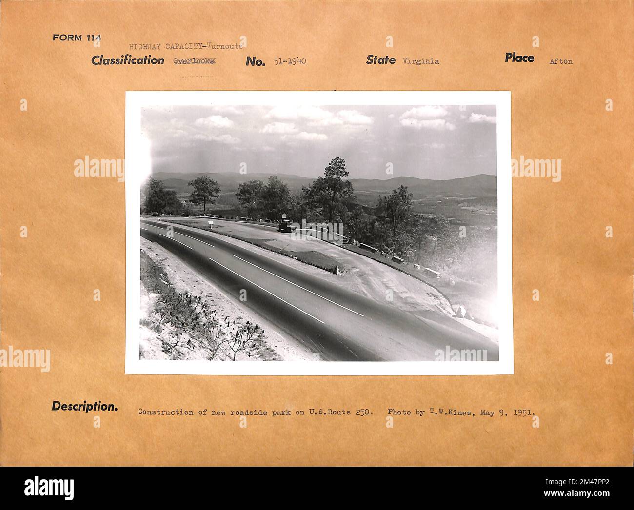 Construction of new roadside park on U.S. Route 250. Original caption ...