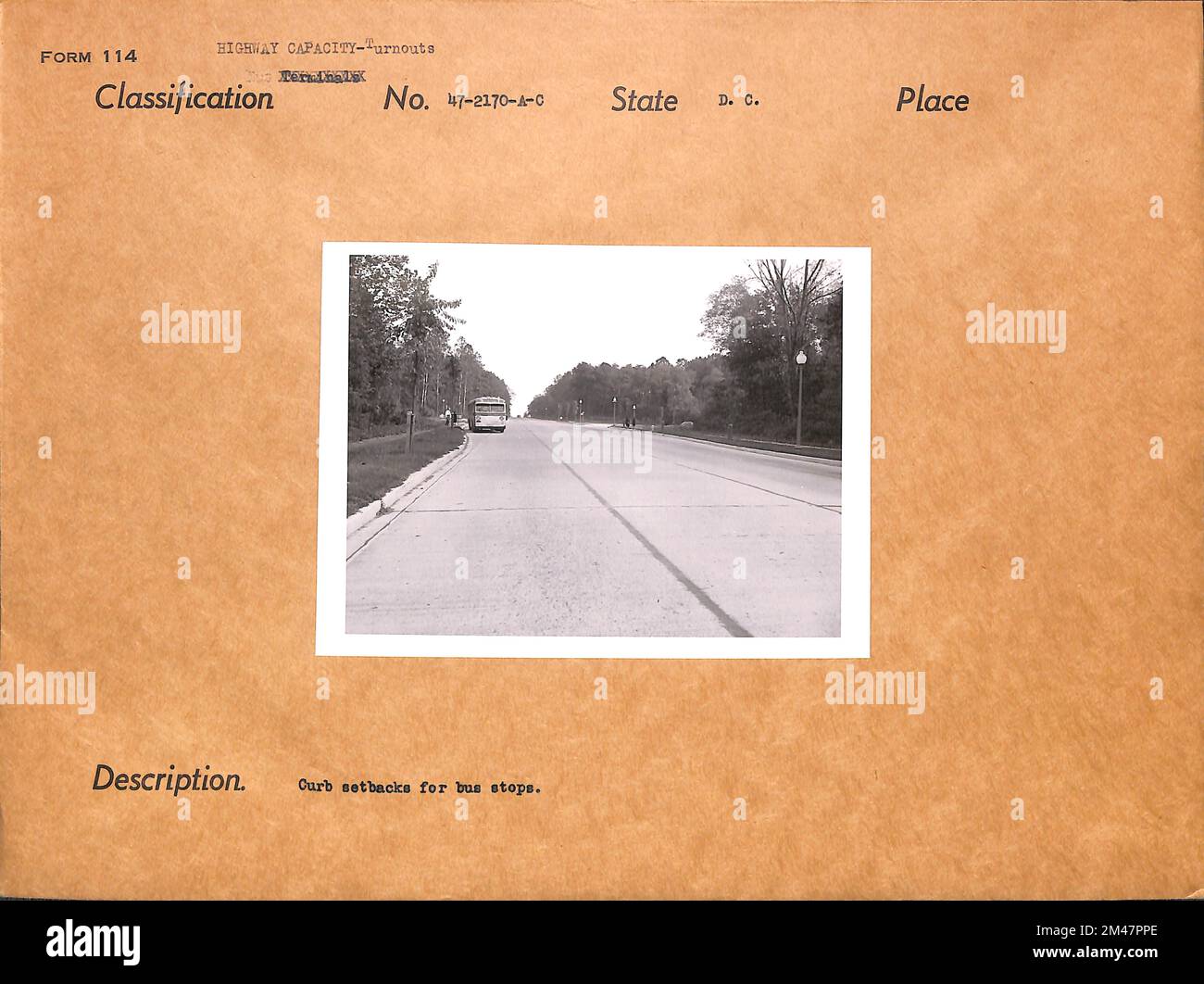 Curb setbacks for bus stops. State: Washington, DC Stock Photo - Alamy