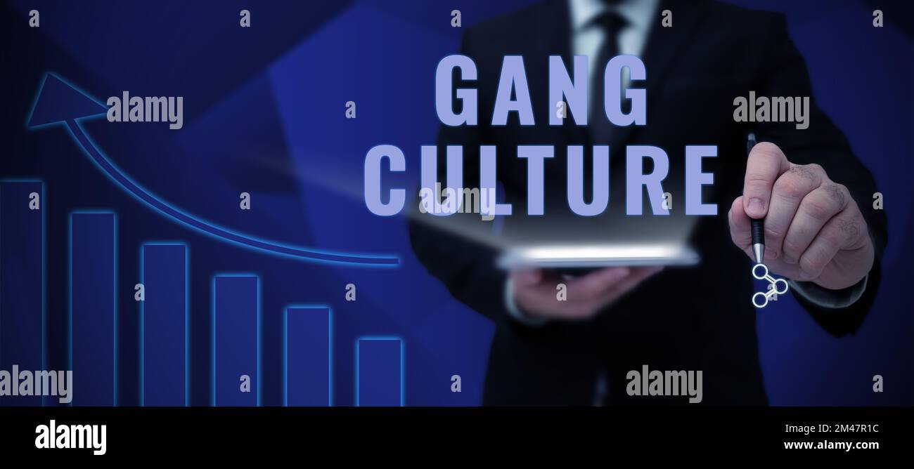 Conceptual caption Gang Culture. Word Written on particular ...