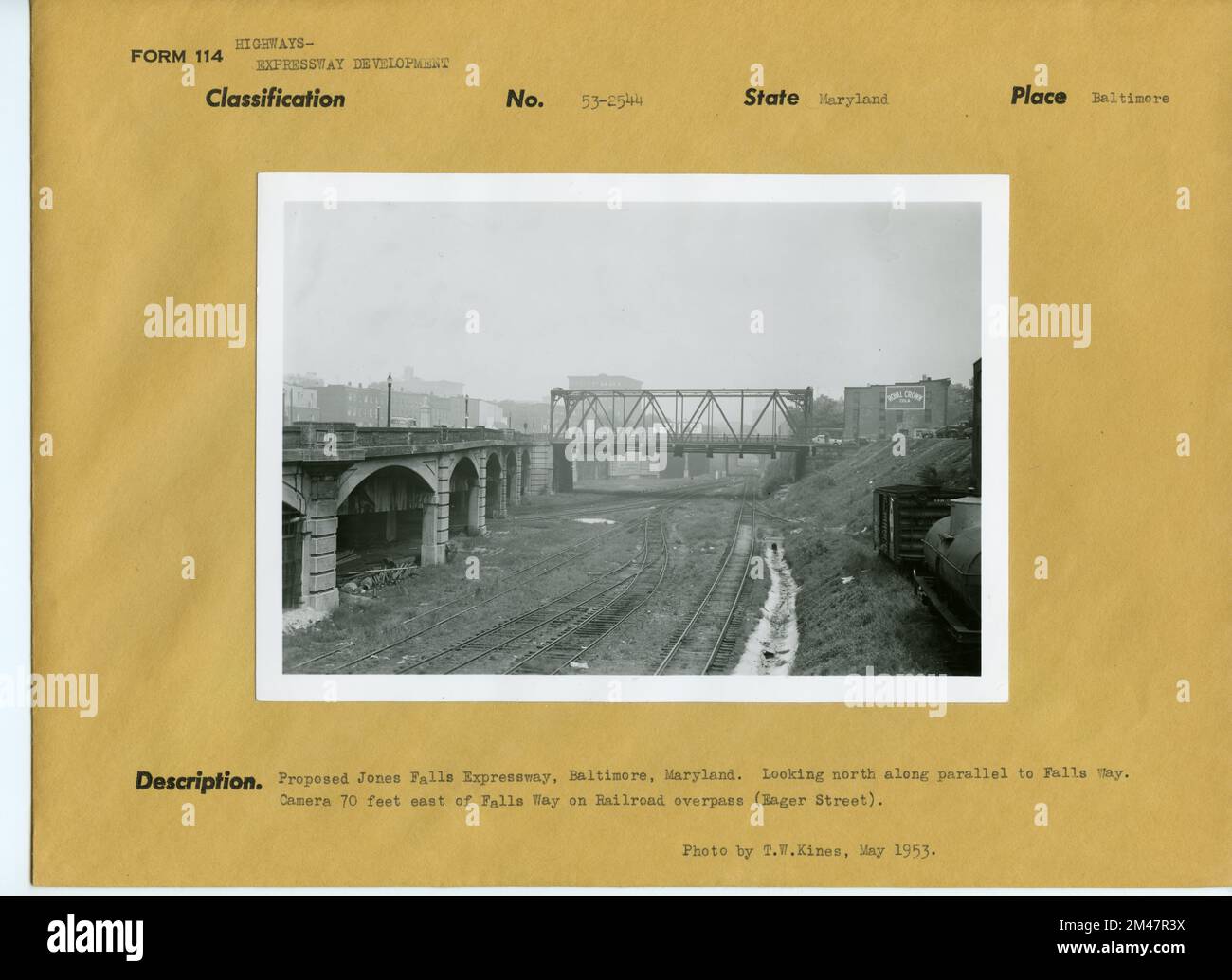 Proposed Jones Falls Expressway. Original caption: Proposed Jones Falls ...