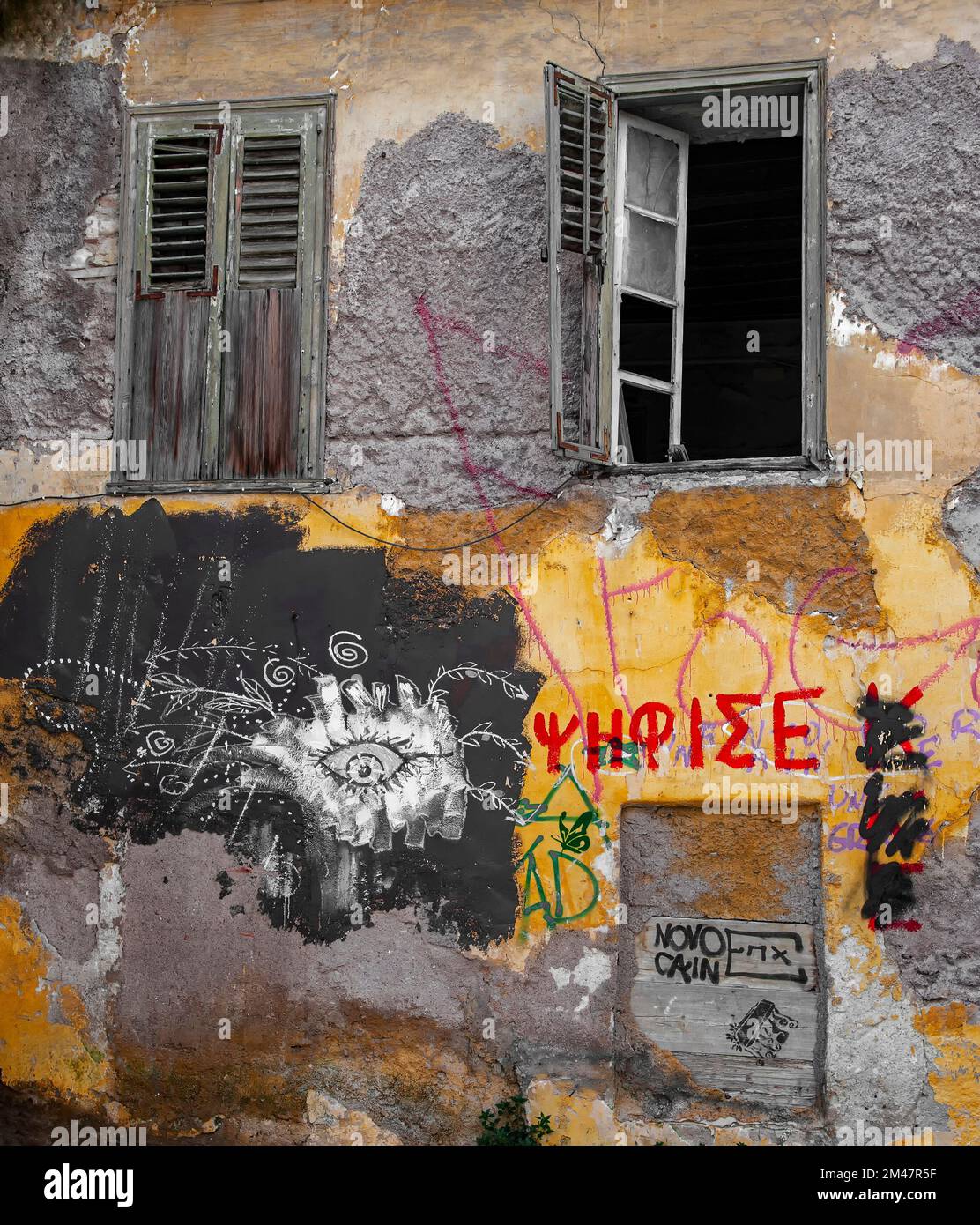 Graffiti on old house Stock Photo - Alamy