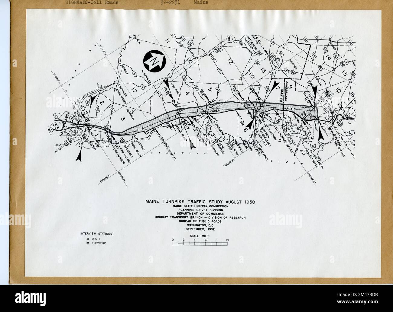 Maine Turnpike Traffic Study. Original caption: Maine Turnpike Survey ...
