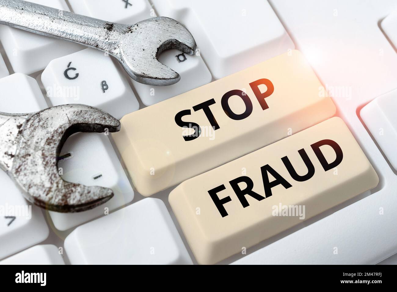 Text sign showing Stop Fraud. Business idea campaign advices people to ...