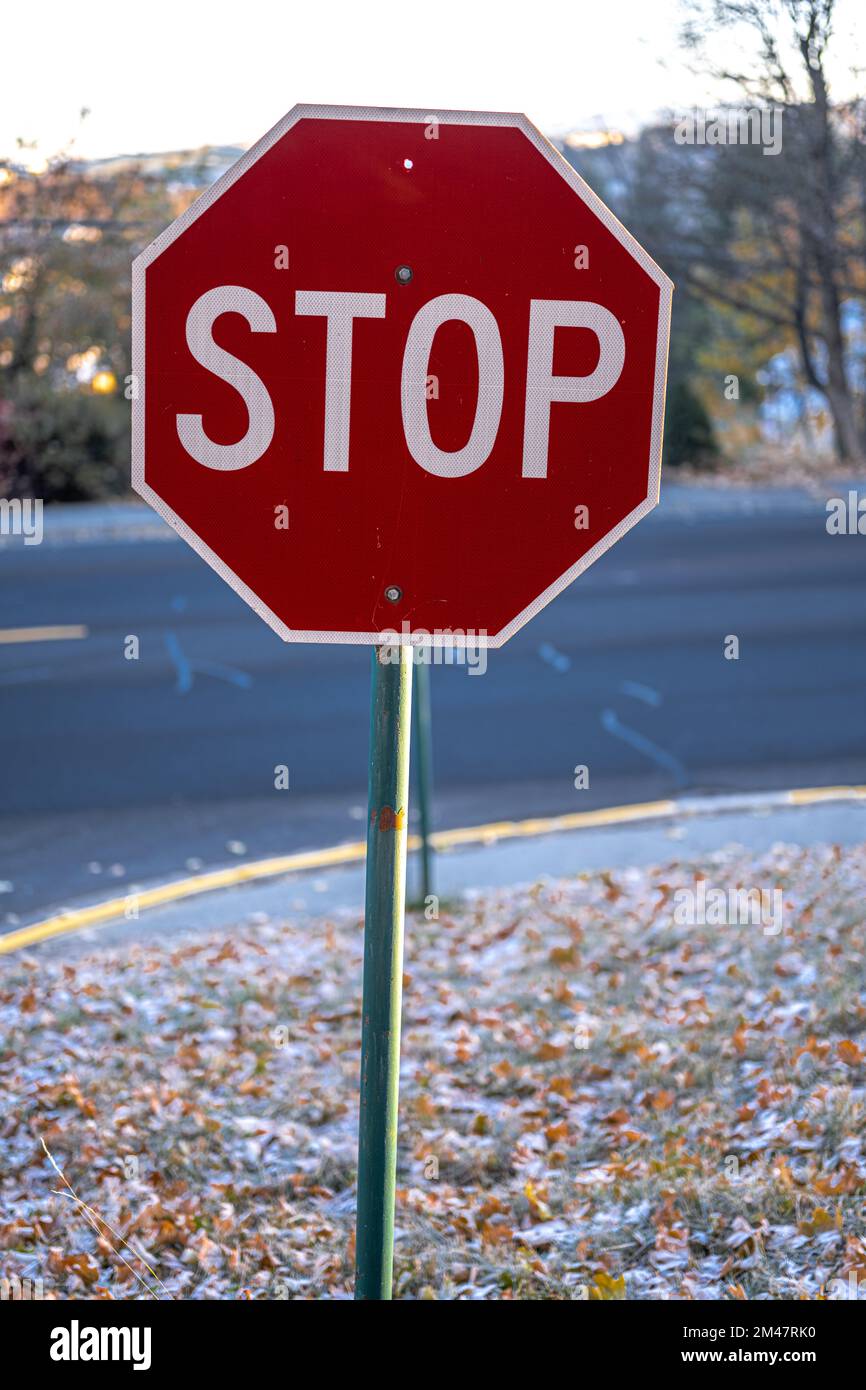 STOP Sign at a Traffic Crossing Stock Photo - Alamy