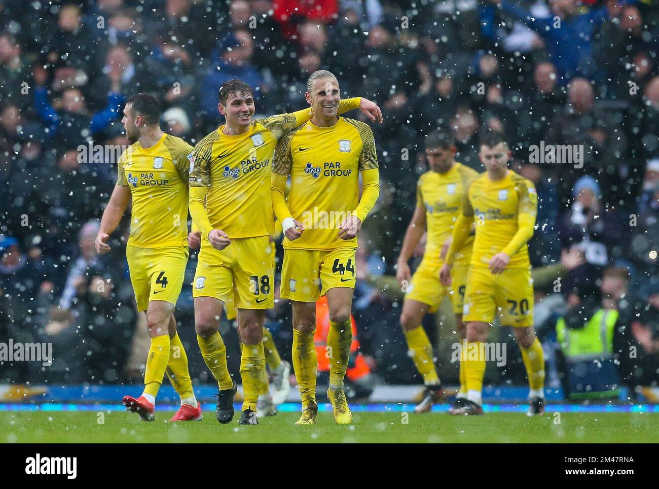 Preston North End's Ryan Ledson and Brad Potts celebrate during the Sky ...