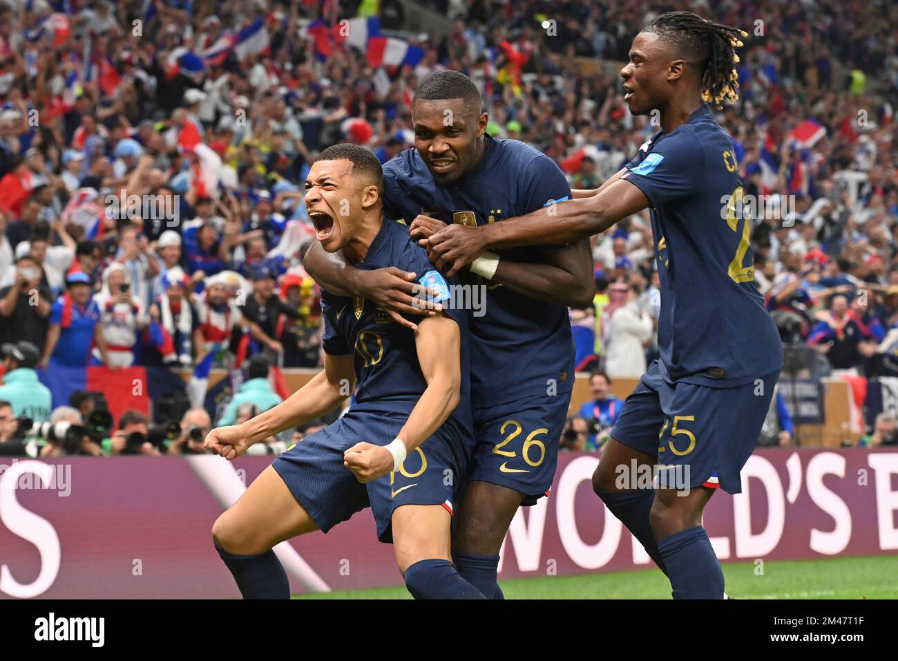Lusail, Qatar, 18/12/2022, goaljubel Kylian MBAPPE (FRA) after goal to 2-2 with Marcus THURAM ...