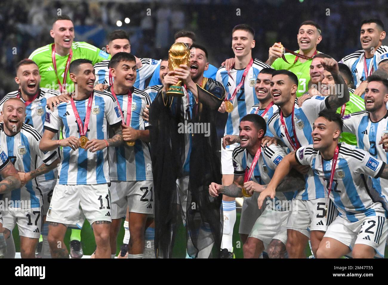 Lusail, Qatar, 18/12/2022, Award ceremony, Lionel MESSI (ARG) with cup ...