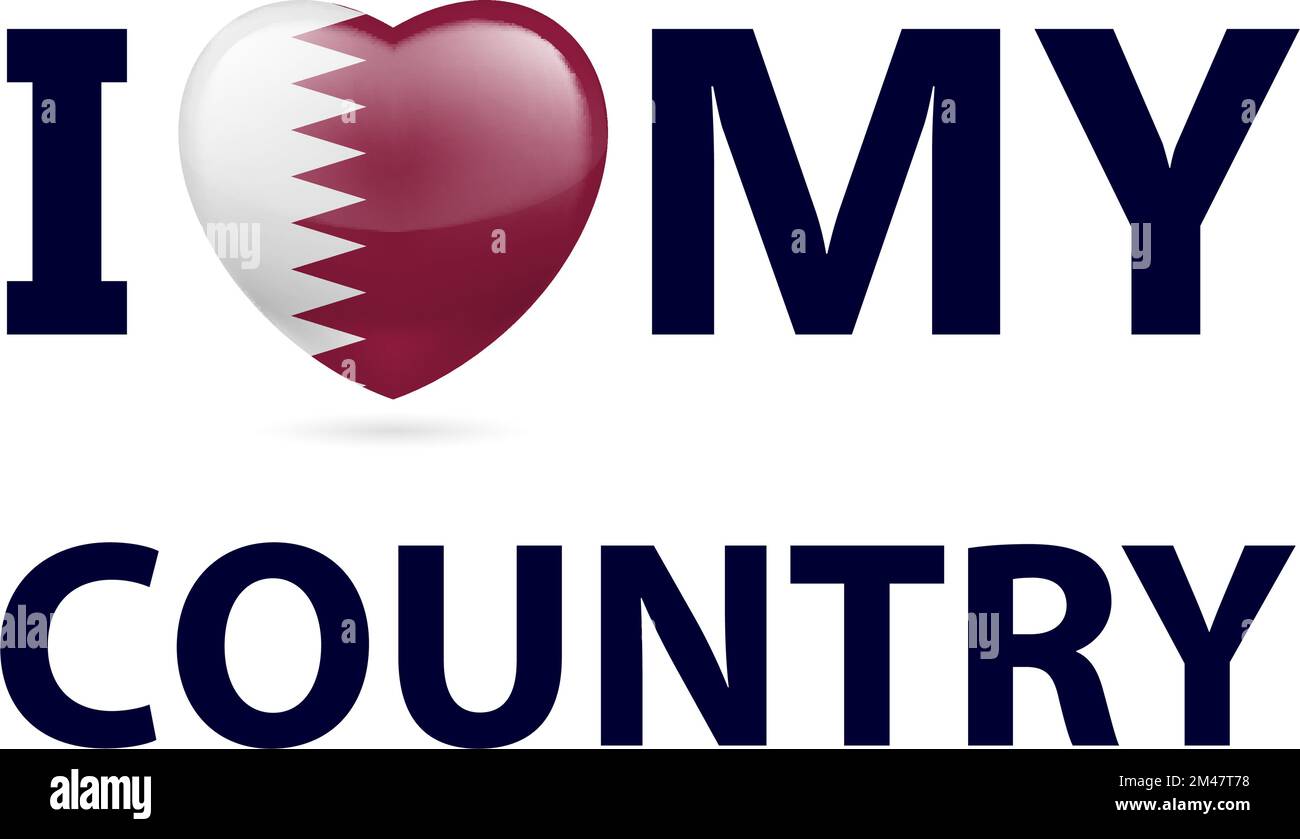 Heart with Qatari flag colors. I Love My Country - Qatar Stock Vector ...