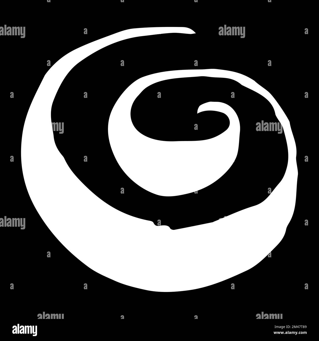 Round swirl symbol, hand painted with white paint Stock Vector Image ...