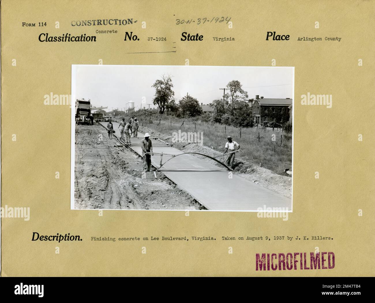 Finishing Concrete. Original caption: Finishing concrete on Lee ...