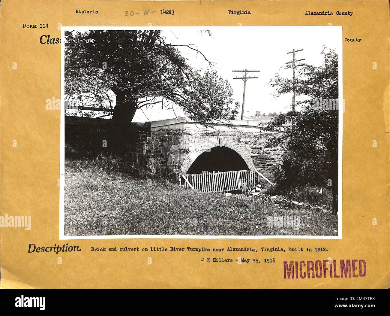 Brick End Culvert on Little River Turnpike, Virginia. Original caption ...