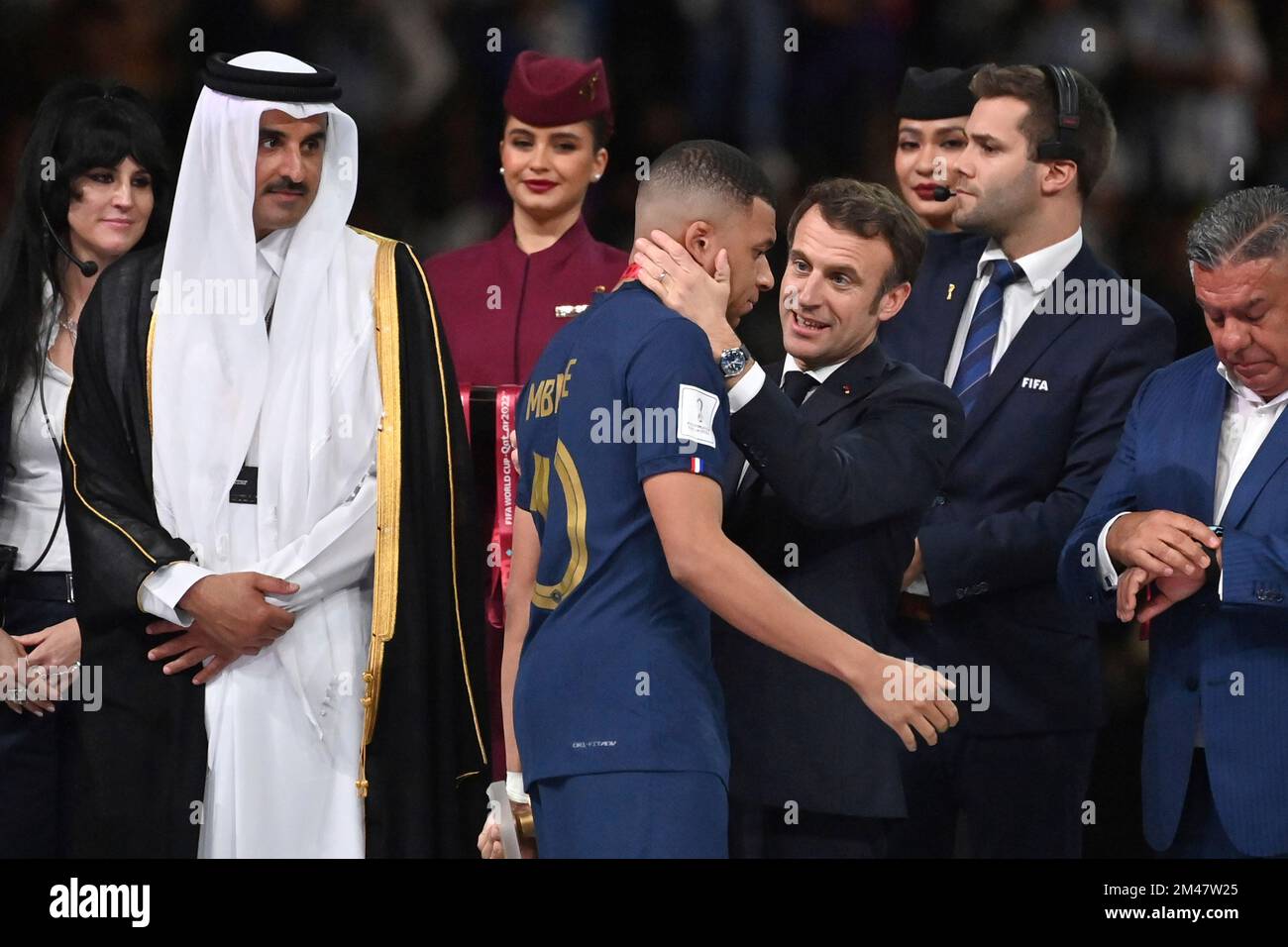 Lusail, Qatar, 18/12/2022, Award ceremony :Emmanuel MARCON (President ...