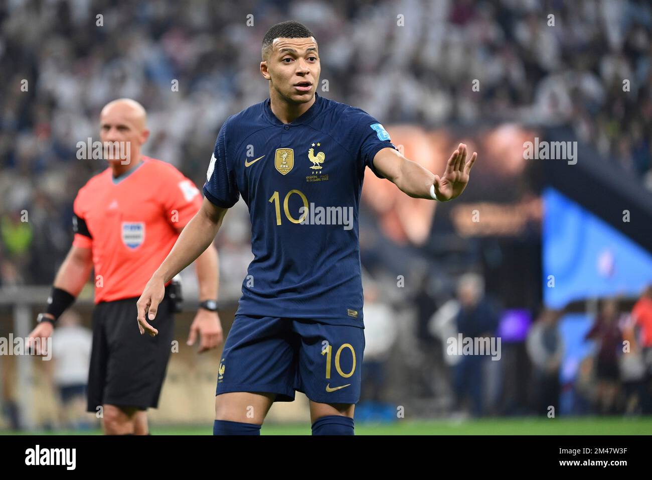 Lusail, Qatar, 18/12/2022, Kylian MBAPPE (FRA) gesture, gives ...