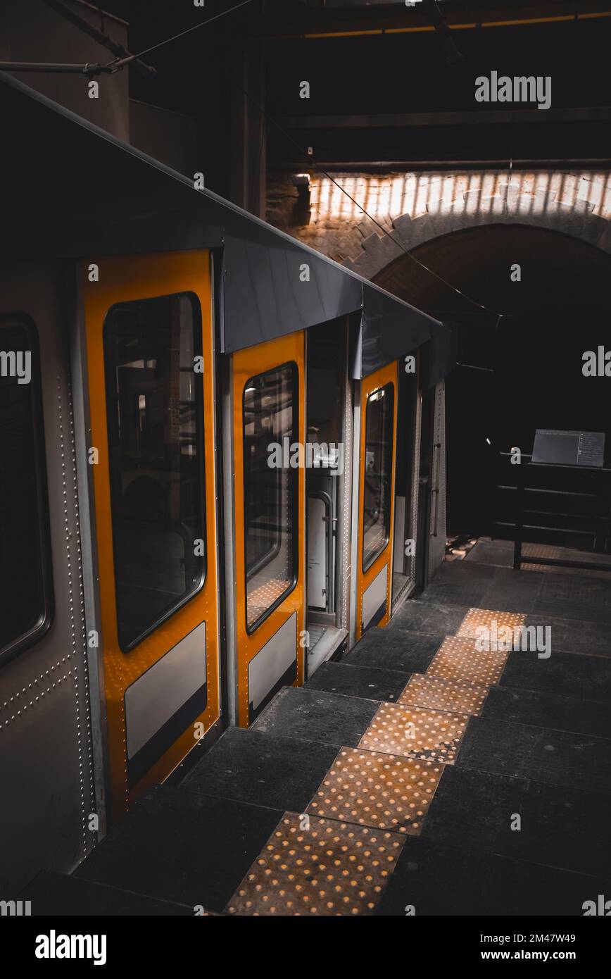 Funicular cable railway train in Naples, Italy Stock Photo - Alamy