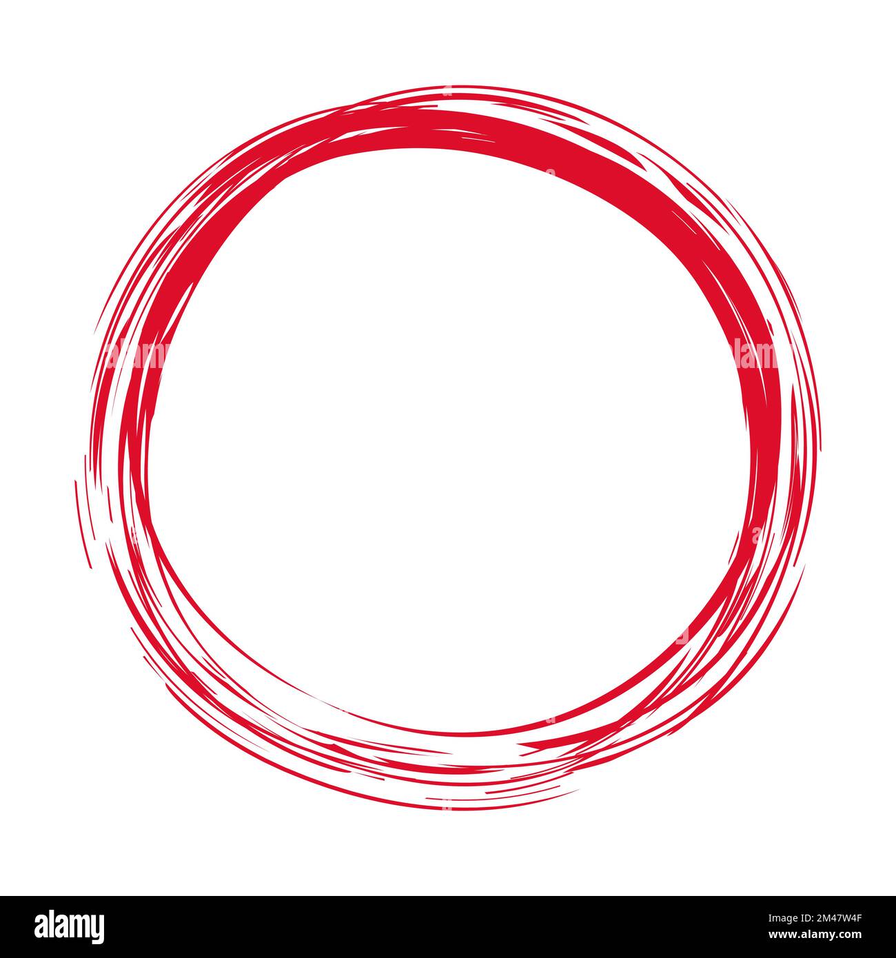 Hand painted red ink circle isolated on white background Stock Vector ...