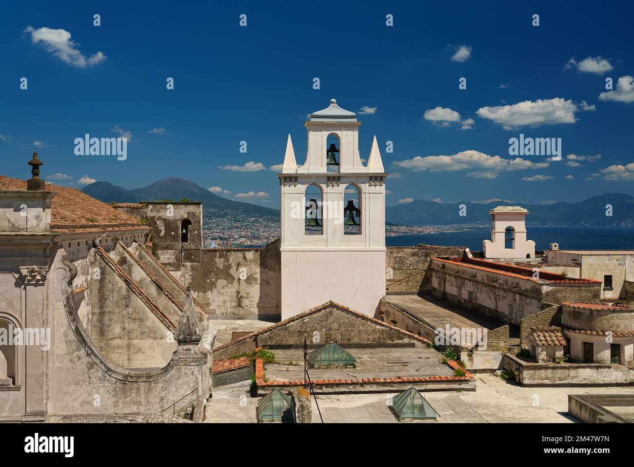 Bell tower in the Castle of Sant'Elmo in Naples, Italy Stock Photo - Alamy